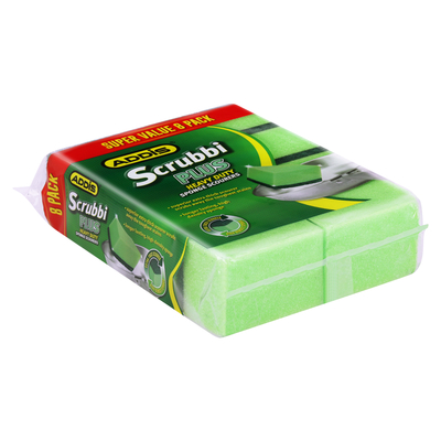 Addis Scrubbi Plus Sponge Scourers 8 Pack | PnP