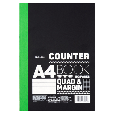 Croxley A4 192 Page Counter Book Quad & Margin | PnP