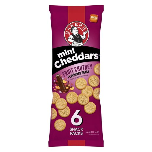 Bakers Fruit Chutney Mini Cheddars 6 x 33g | Smart Price Specials | PnP ...