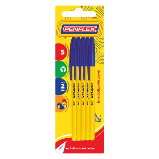Penflex Pen Fine Blue 5ea | Smart Price Specials | PnP Home