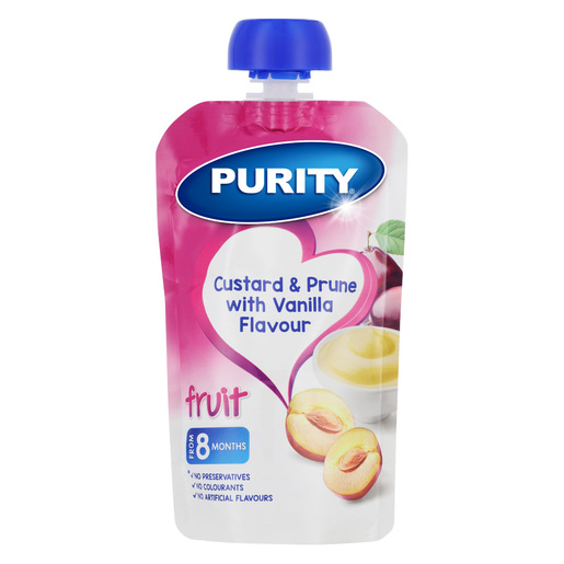 Purity Pouch Vanilla Custard & Prune 110ml from 6 Months | PnP