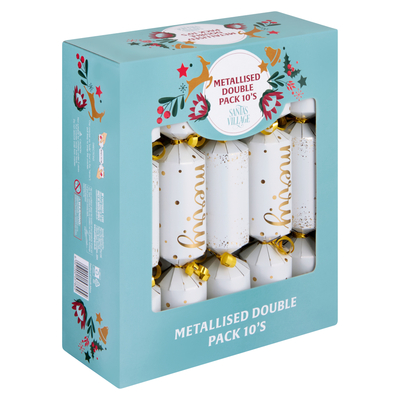 Santa's Village Assorted Foil Christmas Crackers 10 Pack | PnP