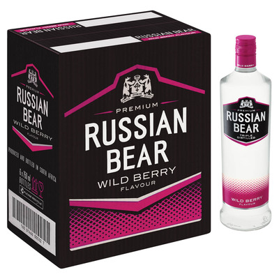 Russian Bear Vodka Wild Berry/Guarana 750ml x 6 | PnP