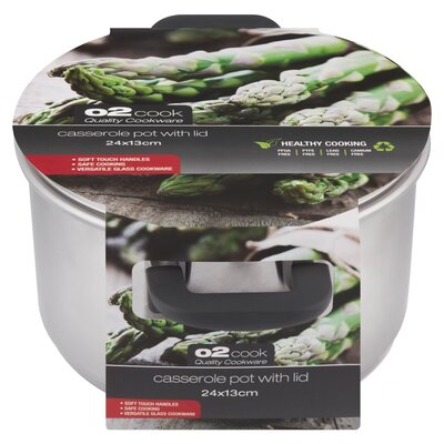 O2 Stainless Steel Casserole Pot With Lid 24 x 13cm | PnP