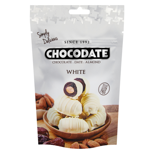 Chocodate White Chocolate Covered Almond Dates 70g | PnP
