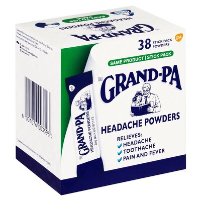 Grand-pa Headache Powder Regular Stick Pack 38 Pack | PnP