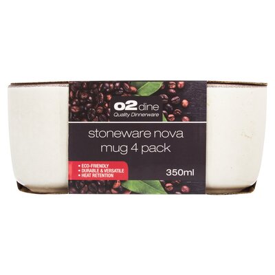 O2 Stoneware Nova Mugs 4 Pack 350ml | PnP