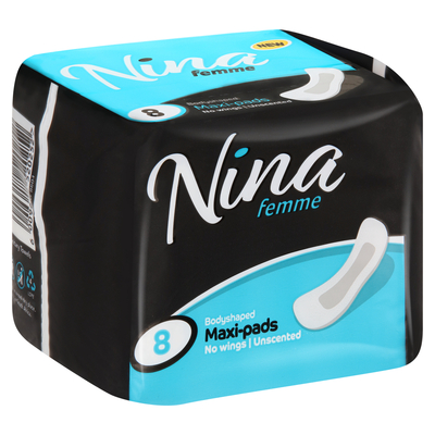 Nina Femme Unscented No Wings Maxi Pads 8 Pack | PnP