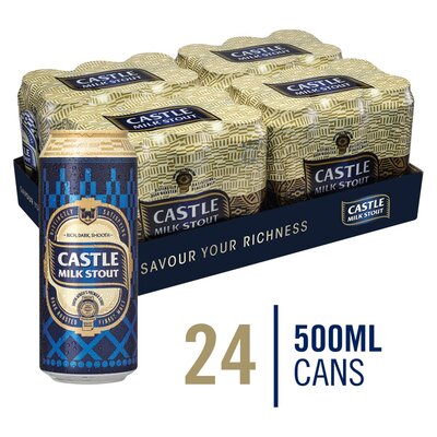 Castle Milk Stout Beer Can 24 x 500ml | PnP