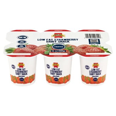 First Choice Strawberry Fruited Low Fat Dairy Snack 6 x 100g | PnP