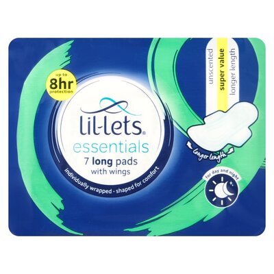 Lil-lets Essentials Unscented Thick Pads With Wings 8 Pack | PnP