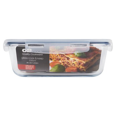 O2 Cook Glass Cook & Keep Rectangular Container 2260ml | PnP