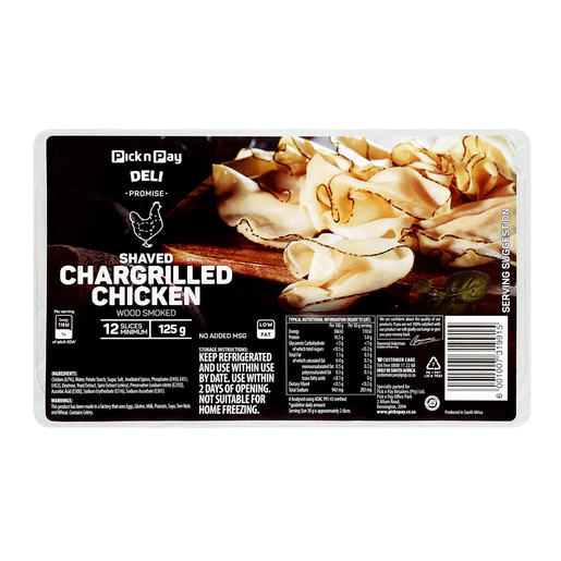 PnP Shaved Chargilled Chicken 125g | PnP