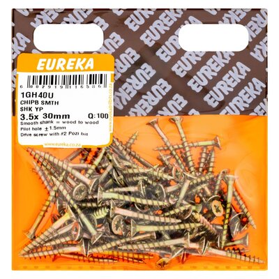 Eureka Chipboard Smooth Shank Yp 3.5 x 30mm 100 Pack | PnP