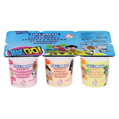 PnP Full Cream Teen Titans Apricot Yoghurt 6 x 100g | PnP