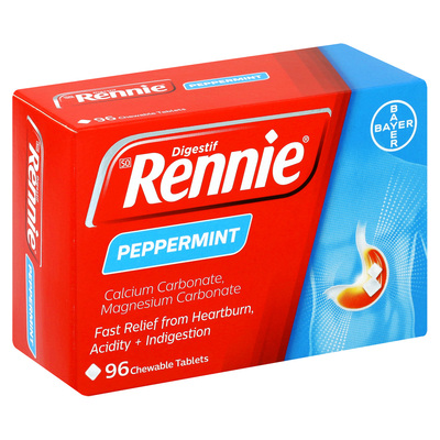 Rennie Peppermint Antacid Tablets 96ea | PnP