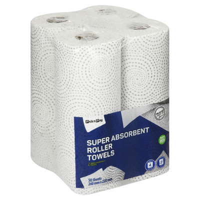 PnP Roller Towels White 4 Pack | PnP