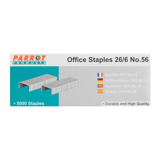Parrot Staples Size: 26/6 No.56 Box of 5000 30 Pages | PnP