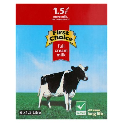 First Choice UHT Full Cream Millk 6 x 1.5L | PnP