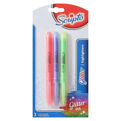 Scripto Assorted Glitter Highlighters 3 Pack | PnP