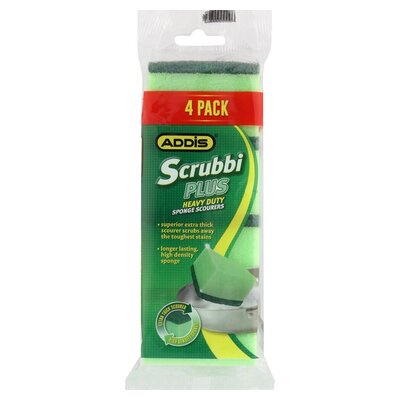 Addis Heavy Duty Sponge Scourers 4 Pack | PnP