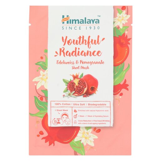 Himalaya Youthful Radiance Edelweiss & Pomegranate Sheet Mask 30ml | PnP