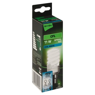 PnP 11w Bayonet Cap Cool White Spiral CF CFL | PnP