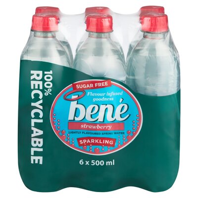 Bene Strawberry Sparkling Sugar Free Water 500ml x 6 | PnP