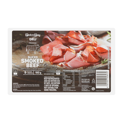 PnP Sliced Smoked Beef 100g | PnP