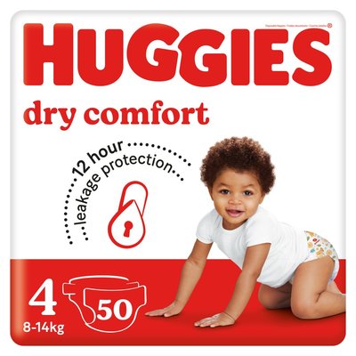 Huggies Dry Comfort Size 4 (8-14kg) Value Pack - 50 Nappies | PnP