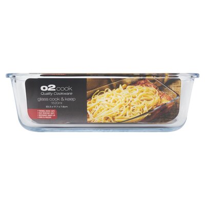 O2 Cook Glass Cook & Keep Rectangular Container 1520ml | Smart Price ...