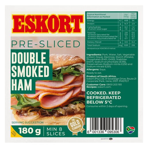 Eskort Slicced Double Smoked Ham 180g | PnP