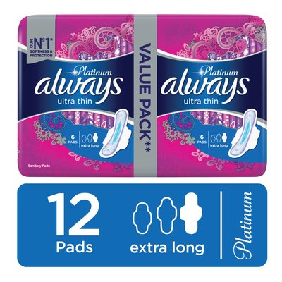 Always Platinum Xtra Long Night Pad 12 Pack | PnP