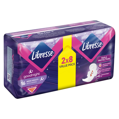 Libresse Goodnight Maxi Pads 16 Pack | PnP
