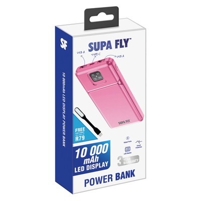 Supa Fly Pink Power Bank 10000MAH | PnP