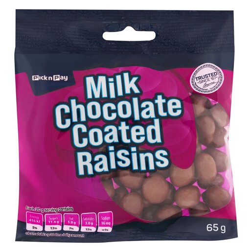 PnP Chocolate Coated Raisins 65g | PnP