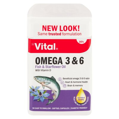 Vital Omega 3 & 6 Concentration Tablets 30s | PnP
