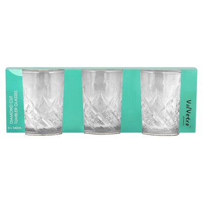 Valvetro Tumbler Diamond 340ml 3 Pack | PnP
