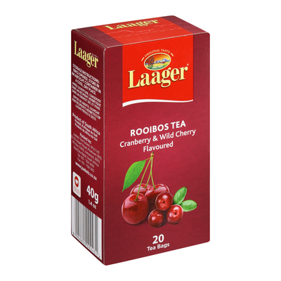Laager Cranberry & Wild Cherry Flavoured Rooibos Tea 20 Pack | PnP