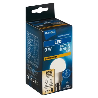 PnP 9w Bayonet Cap Motion Sensor Non-Dimmable Classic LED | PnP