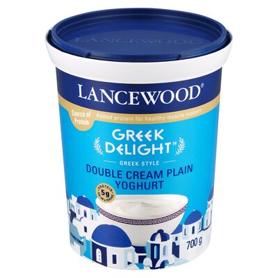 Lancewood Double Cream Plain Greek Style Yoghurt 700g | PnP