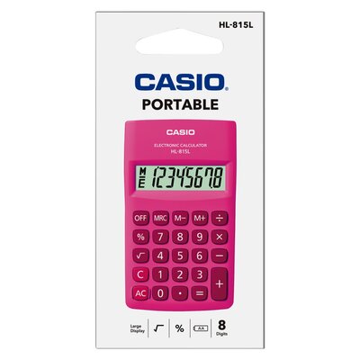 Casio 8 Digit Pink Practical Calculator HL-815L | PnP