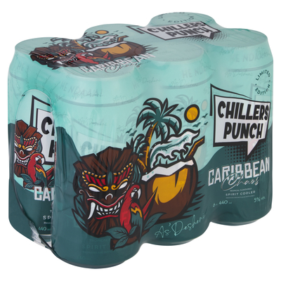 Chillers Punch Caribbean Chaos Troipical Flavoured Spirit Cooler 6 x ...