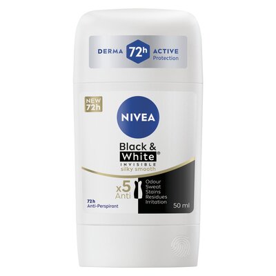 Nivea Black & White Invisible Silky Smooth Anti-Perspirant Stick 50ml | PnP