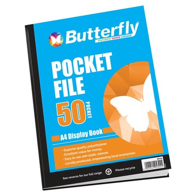 Butterfly A4 Plastic Sleeves Filing Pockets 100 Pockets | Smart Price ...