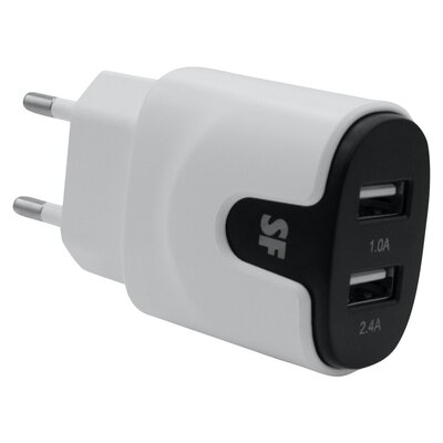 Superfly 3.4A White Dual USB Micro Wall Charger | PnP