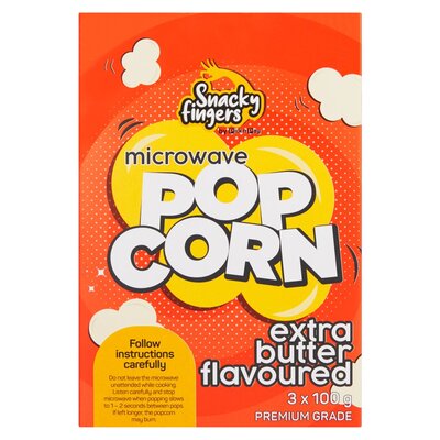 PnP Snacky Fingers Salted Microwave Popcorn 3 x 100g | PnP