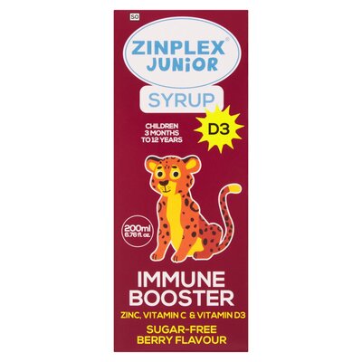 Zinplex Junior Berry Flavour Immune Booster Syrup 200ml | PnP