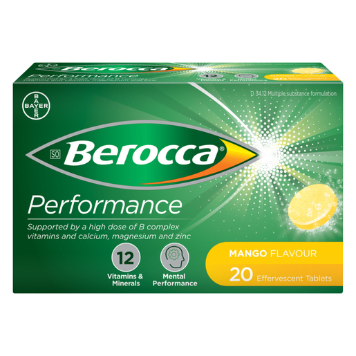 Berocca Effervescent Mango 20 Pack | PnP