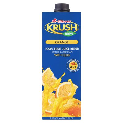 Clover Krush UHT Fruit Juice 100% Orange 1l | PnP